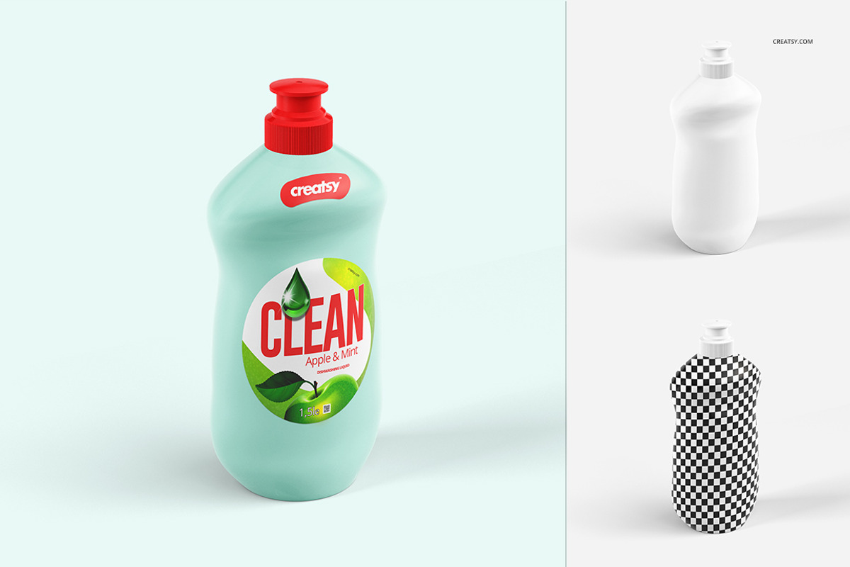 Dishwashing Liquid Mockup Set, a Cups & Container Mockup by creatsy2