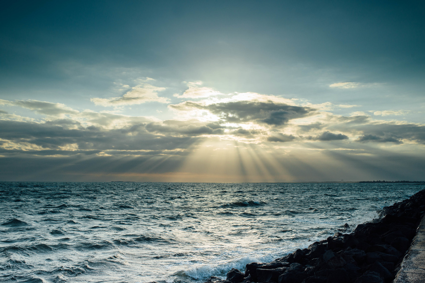 Dramatic Sunset with Sun Rays | Nature Stock Photos ~ Creative Market