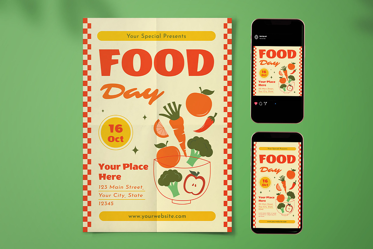 World Food Day Flyer Set | Creative Market