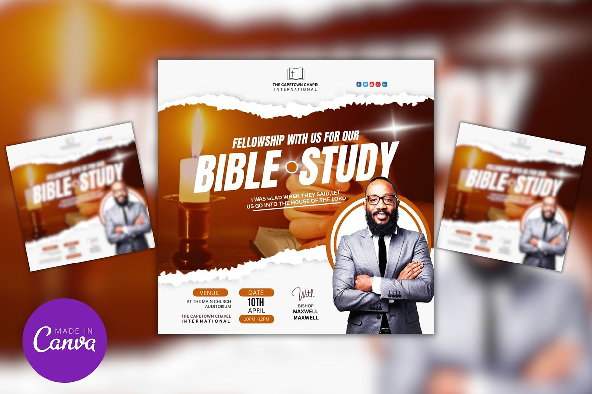 Bible Study Canva Editable Template
