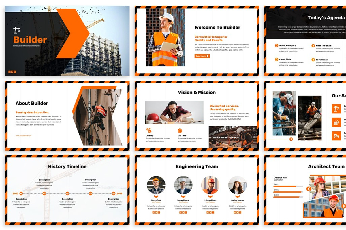Builder - Construction Google Slides, a Presentation Template by ...