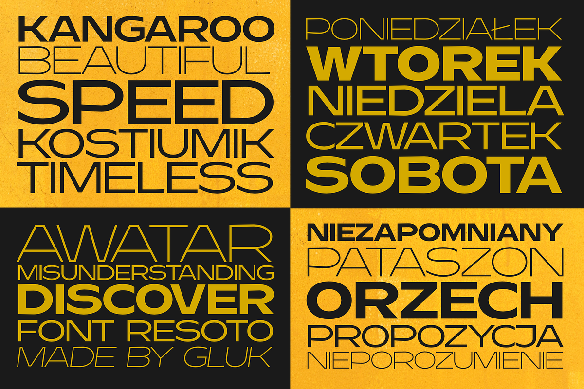 fonts family Resotho, a Sans Serif Font by glukfonts