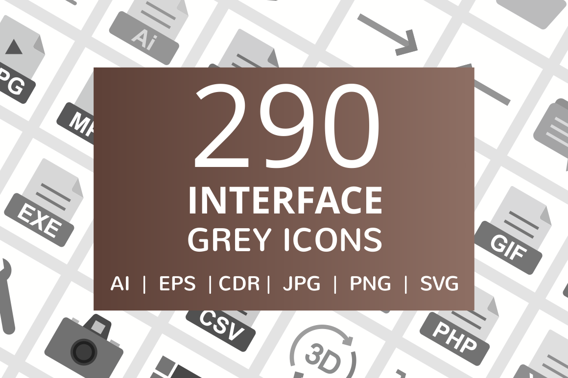 290 Interface Grey Icons | Outline Icons ~ Creative Market