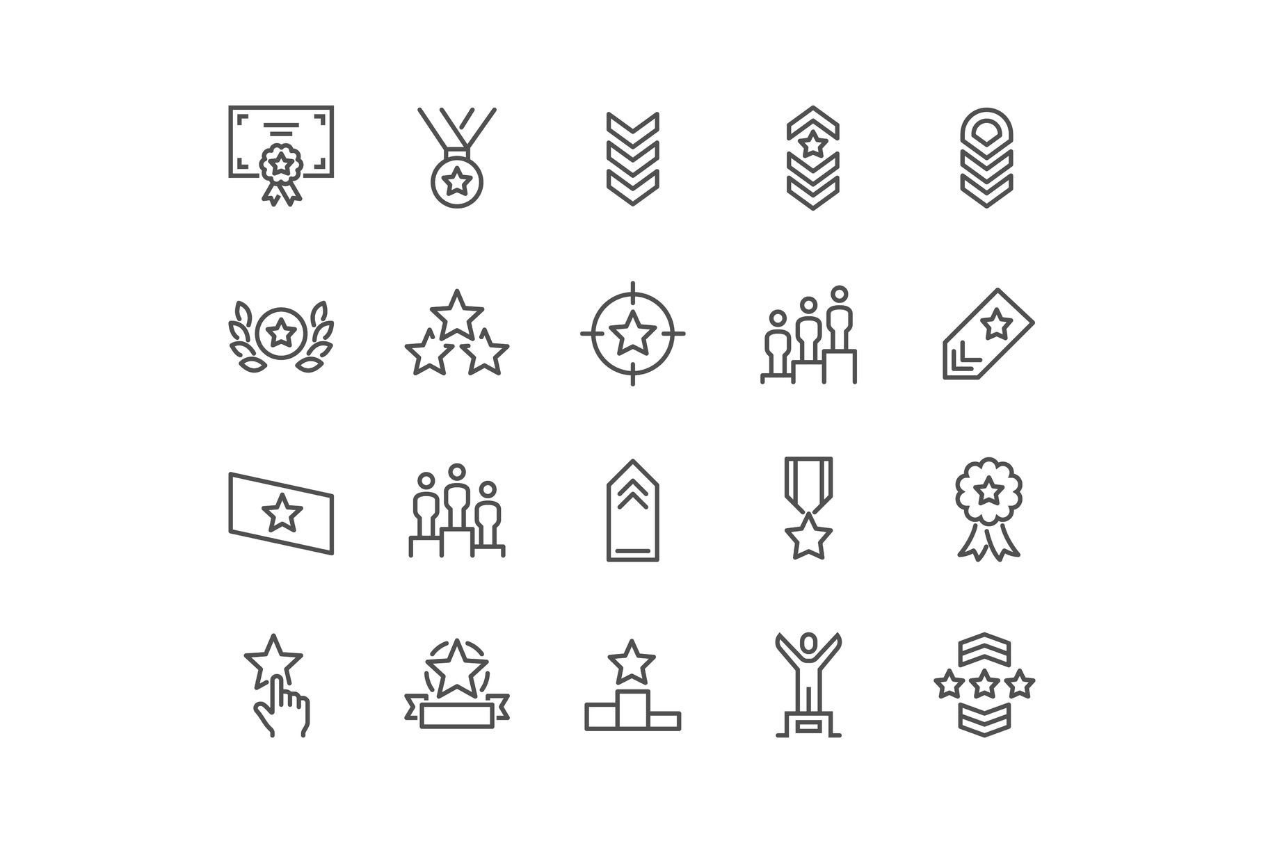 Line Ranking Icons | Decorative Illustrations ~ Creative Market