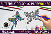 Butterfly Coloring Page | Vol - 30, an Illustration by XPERTDESIGNER