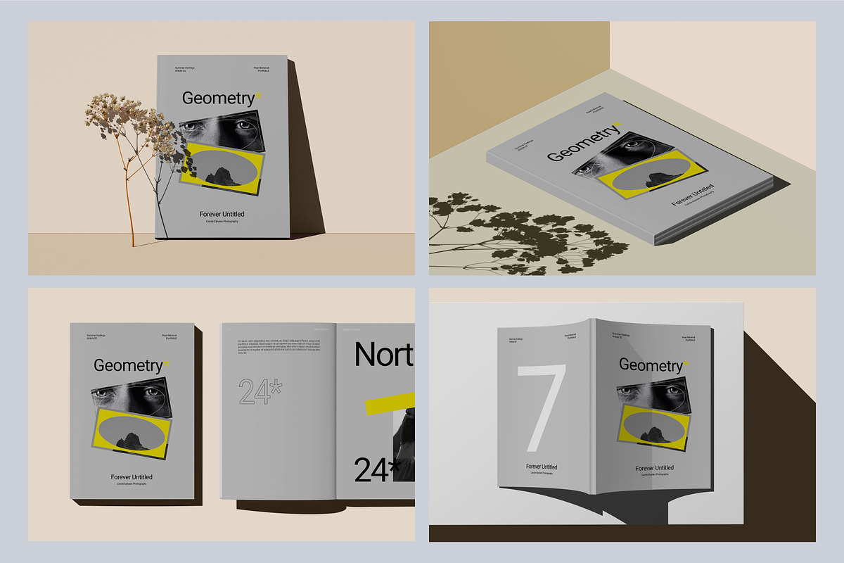 Geometry-magazine mockup kit, a Print Template by Creatoom