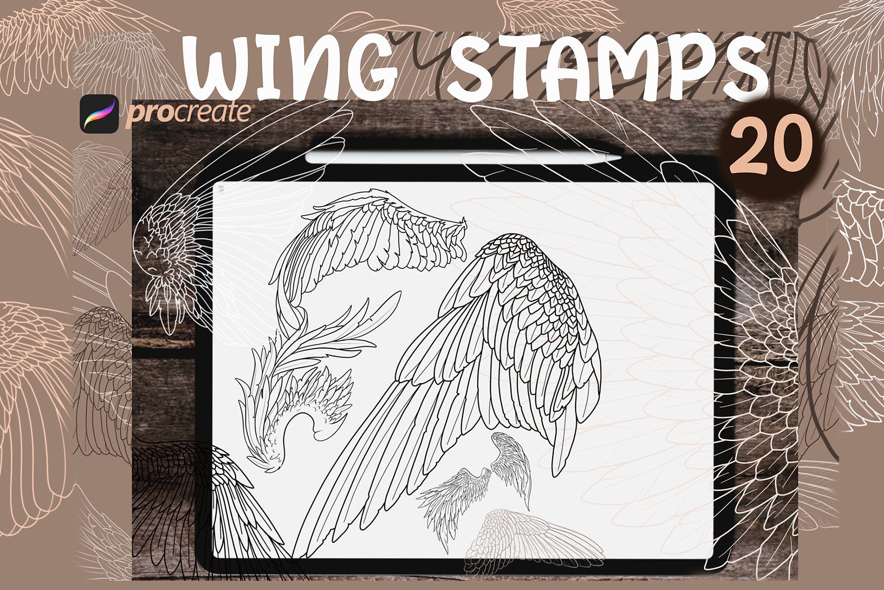 Wings Stamps Procreate Brushes