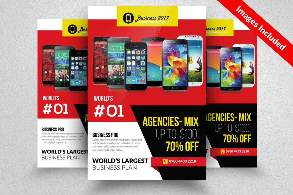 Mobile App Flyer Template, a Flyer Template by Psd Templates | Creative ...