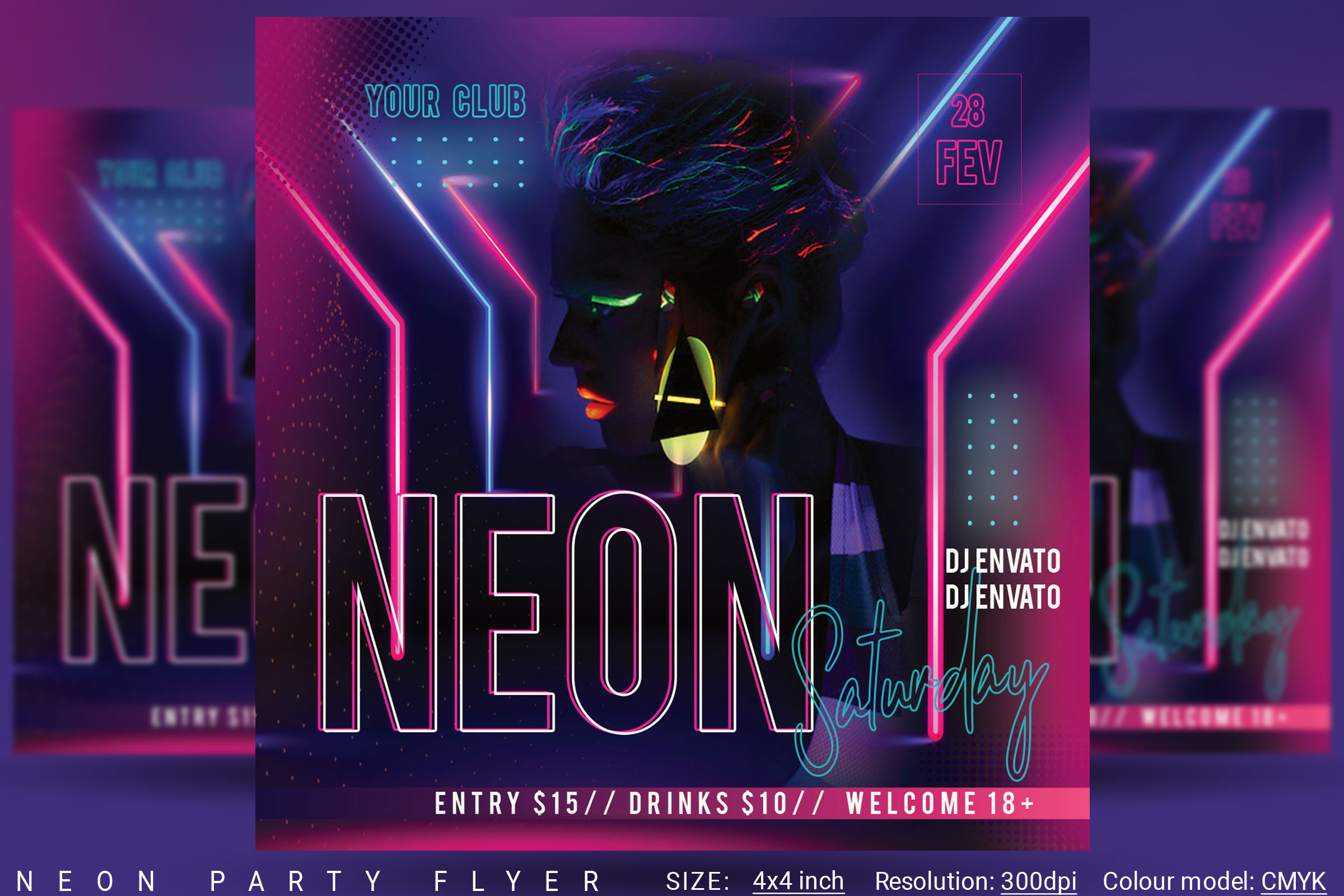 Neon Party Flyer, a Flyer Template by Artolus