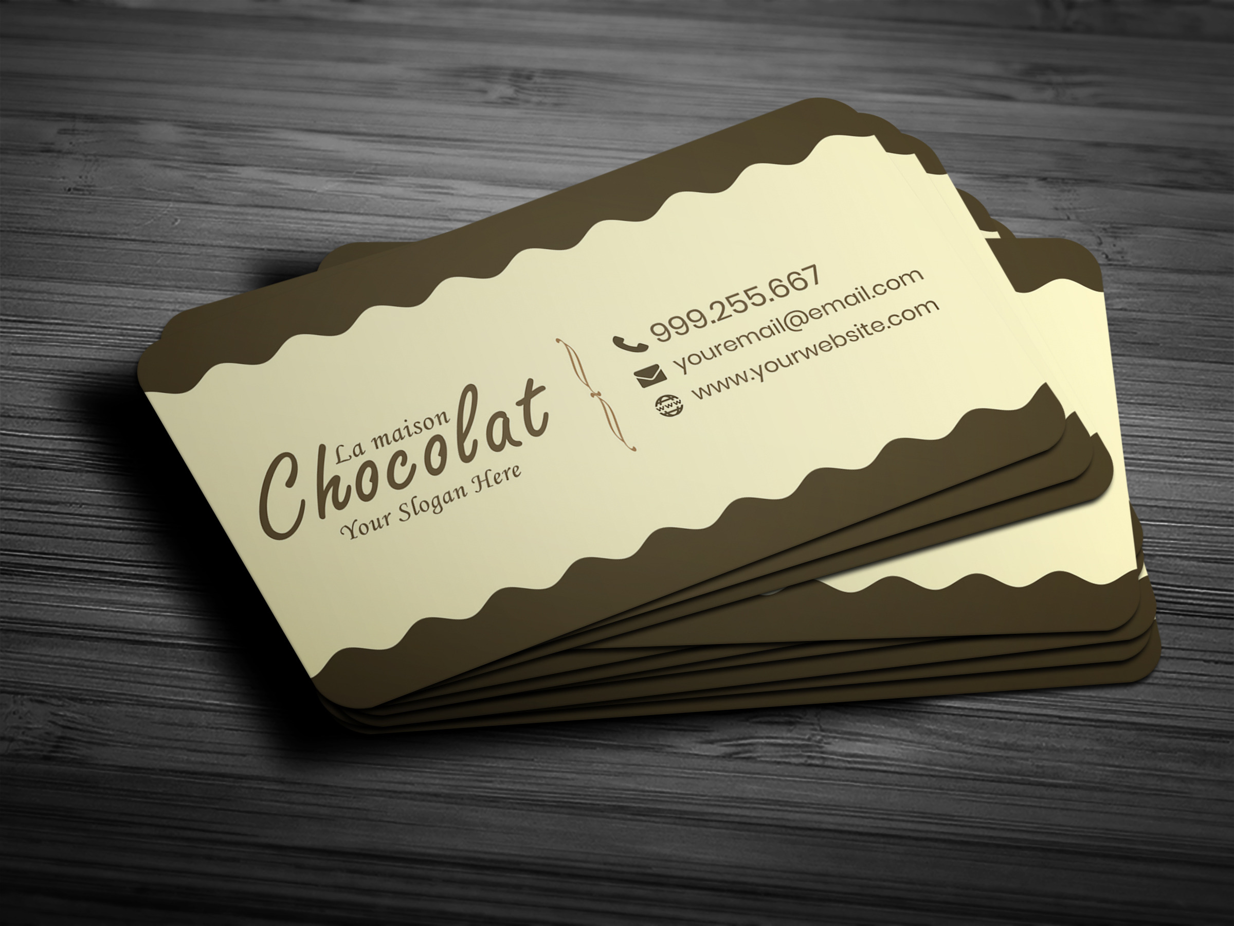 Chocolate Shop Business Card, a Business Card Template by Smashing_Studio