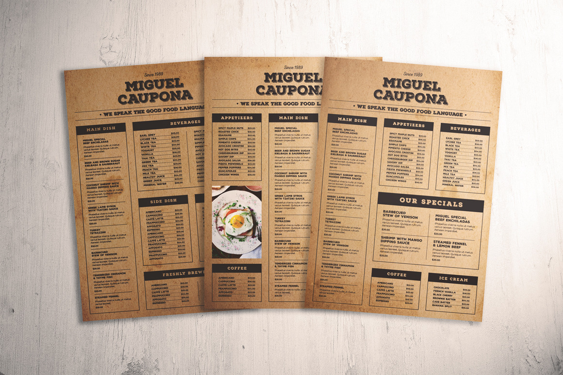 Classic Food Menu, a Flyer Template by The Good Store