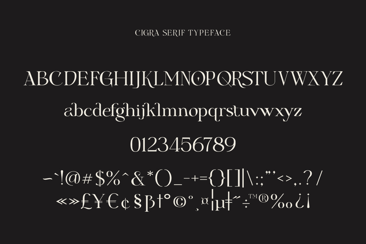 Cigra - Stylist Serif With Ligature, a Sans Serif Font by Identy Studio