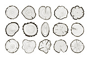Wood trunk rings, circular stump, a Background Graphic by LadadikArt