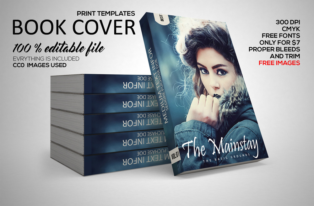 Unique Book Cover Print Template, a Stationery Template by Psd Templates