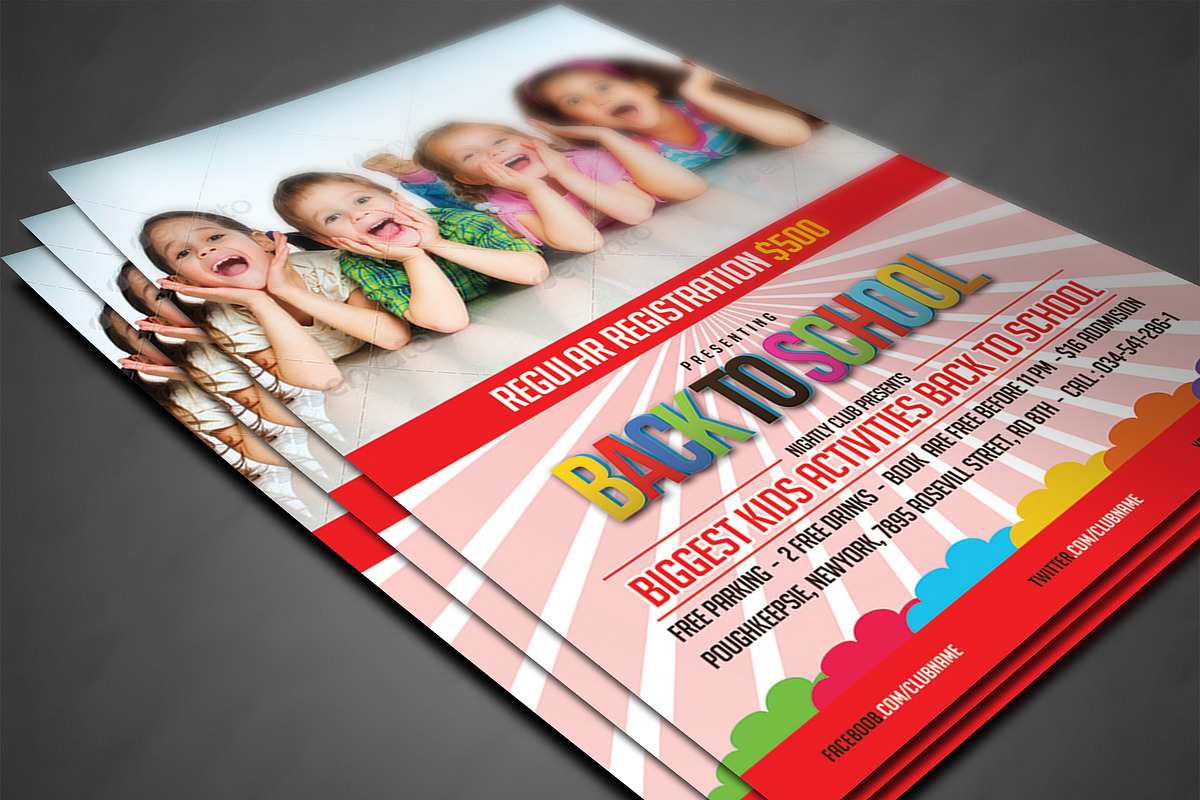 Kids Education Flyer Template, a Flyer Template by AfzaalGraphics