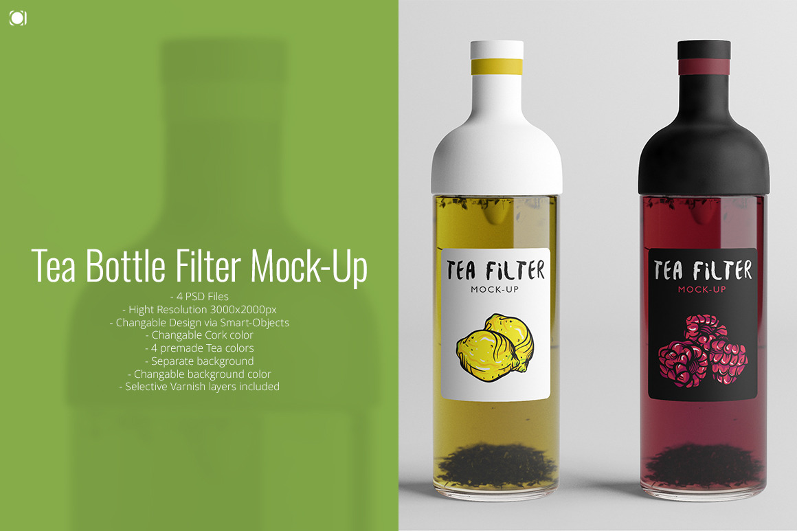 Tea Bottle Filter Mock-Up, a Product Mockup by AY Mock-Ups