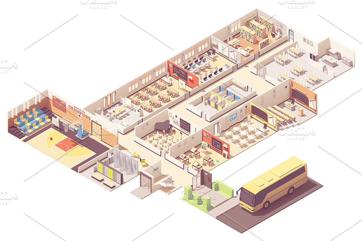 Vector educational interiors, a Graphic by tele52
