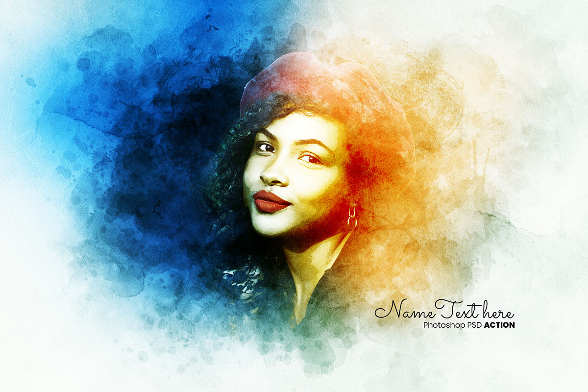 Portrait Watercolor Photo Template | Creative Market