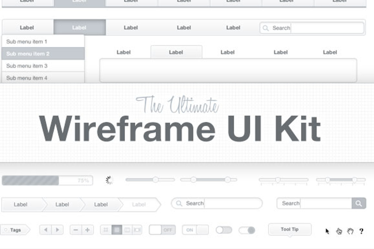 Ultimate Wireframe UI Kit, a Wireframe Template by Medialoot