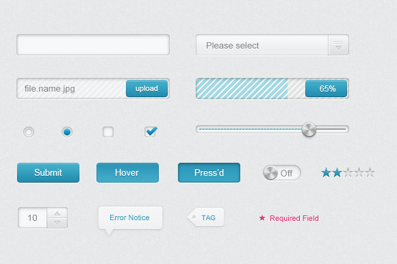 Bluey UI Kit - Form Elements, an UI Kit Template by DesignLots