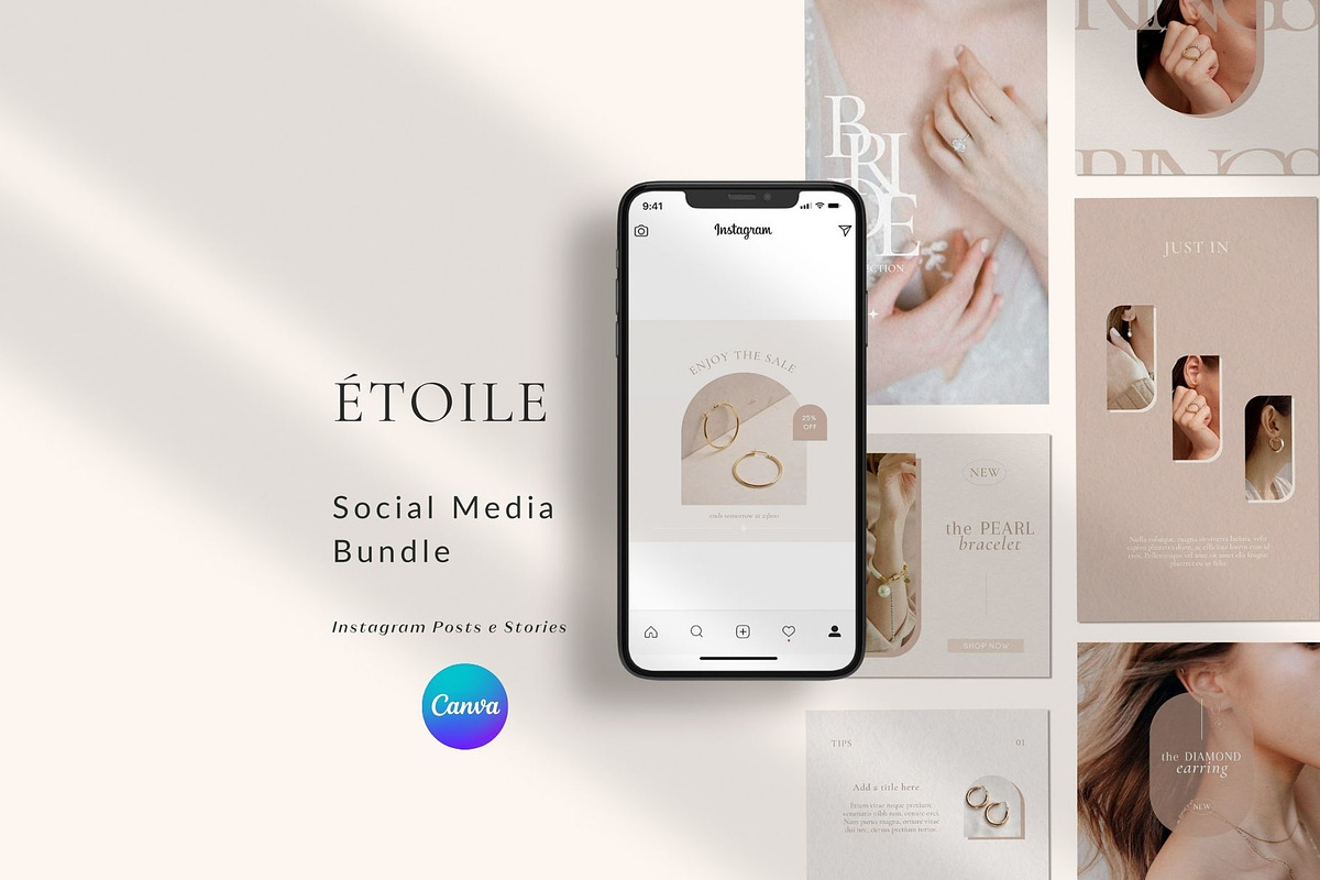 Jewellery Instagram Templates Canva, a Social Media Template by Studio ...