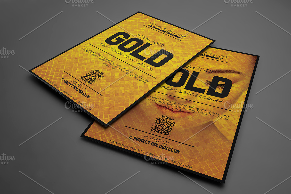 Golden Style Flyer Template, a Flyer Template by Tzochko
