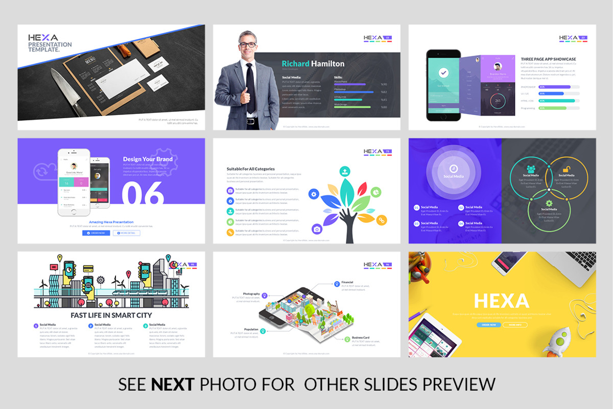Hexa , Business Powerpoint Template, a Presentation Template by MeemSlide