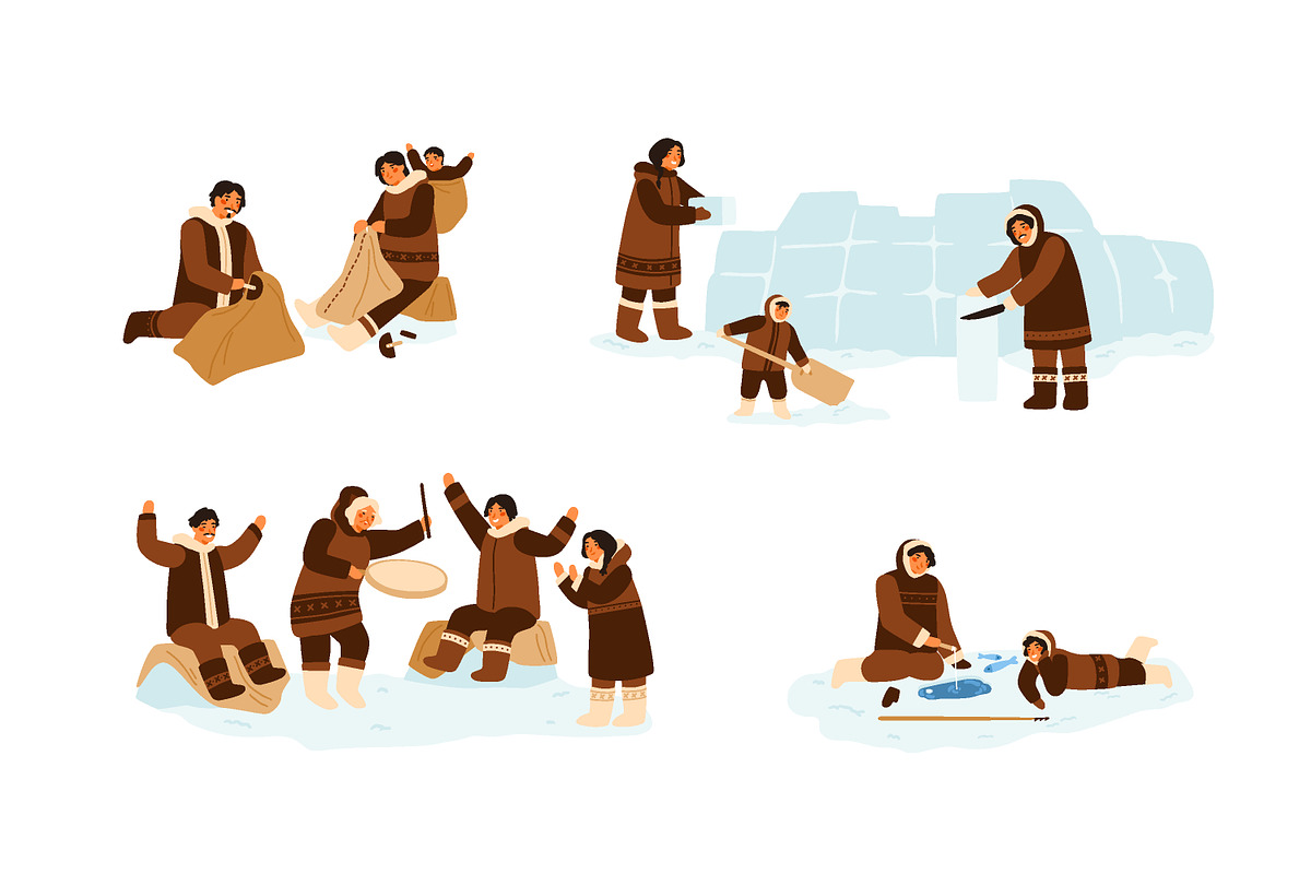 Inuit people set, a Person Illustration by Good Studio