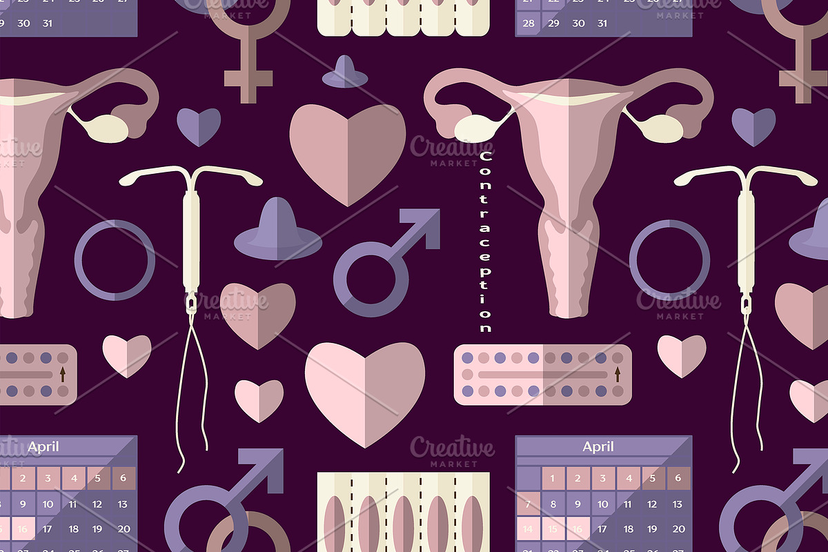 Contraception Day set pattern, a Pattern Graphic by Netkoff