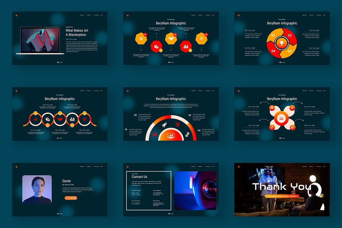 BERYLLIUM - PowerPoint Template, a Presentation Template by kreatifreya