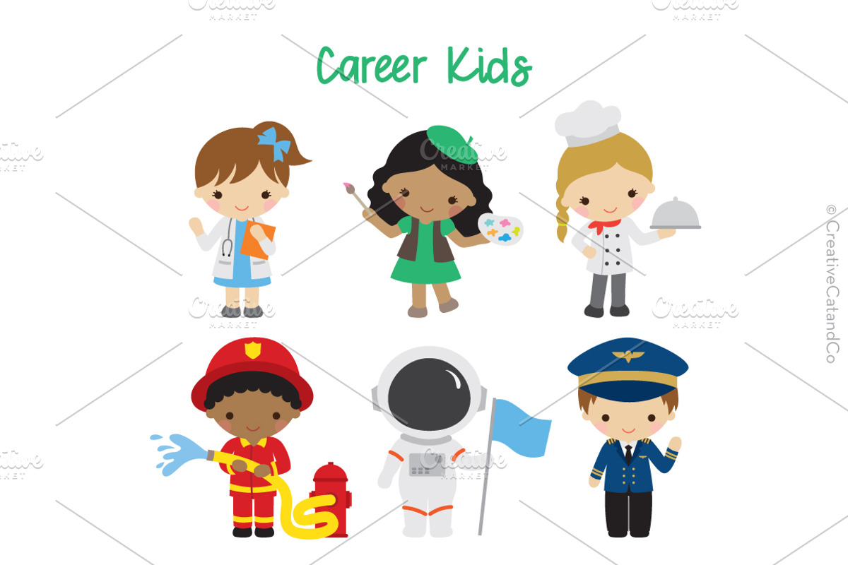 Kid Character Bundle EPS PNG, an Education Illustration by CreativeCatandCo