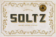 Soltz Vintage Layered Typeface, a Sans Serif Font by Von Type Co