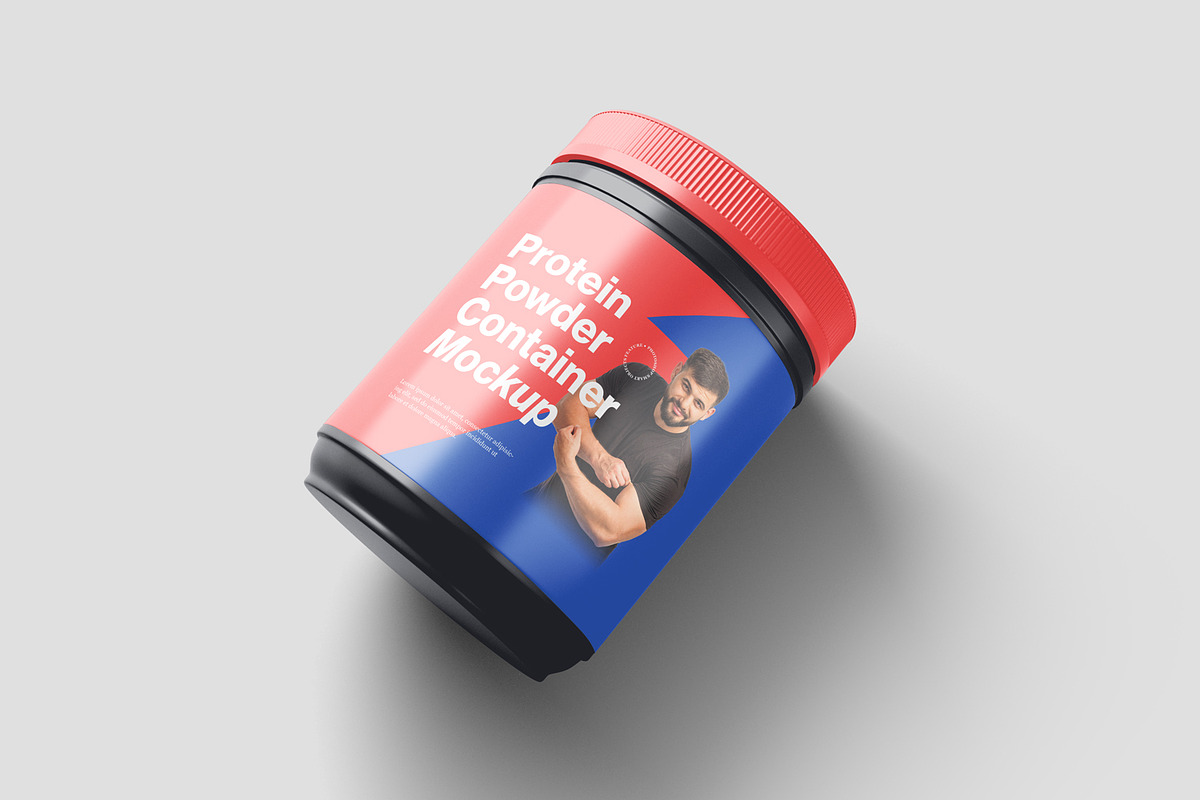 Protein Powder Container Mockups, a Packaging Mockup by artimasa