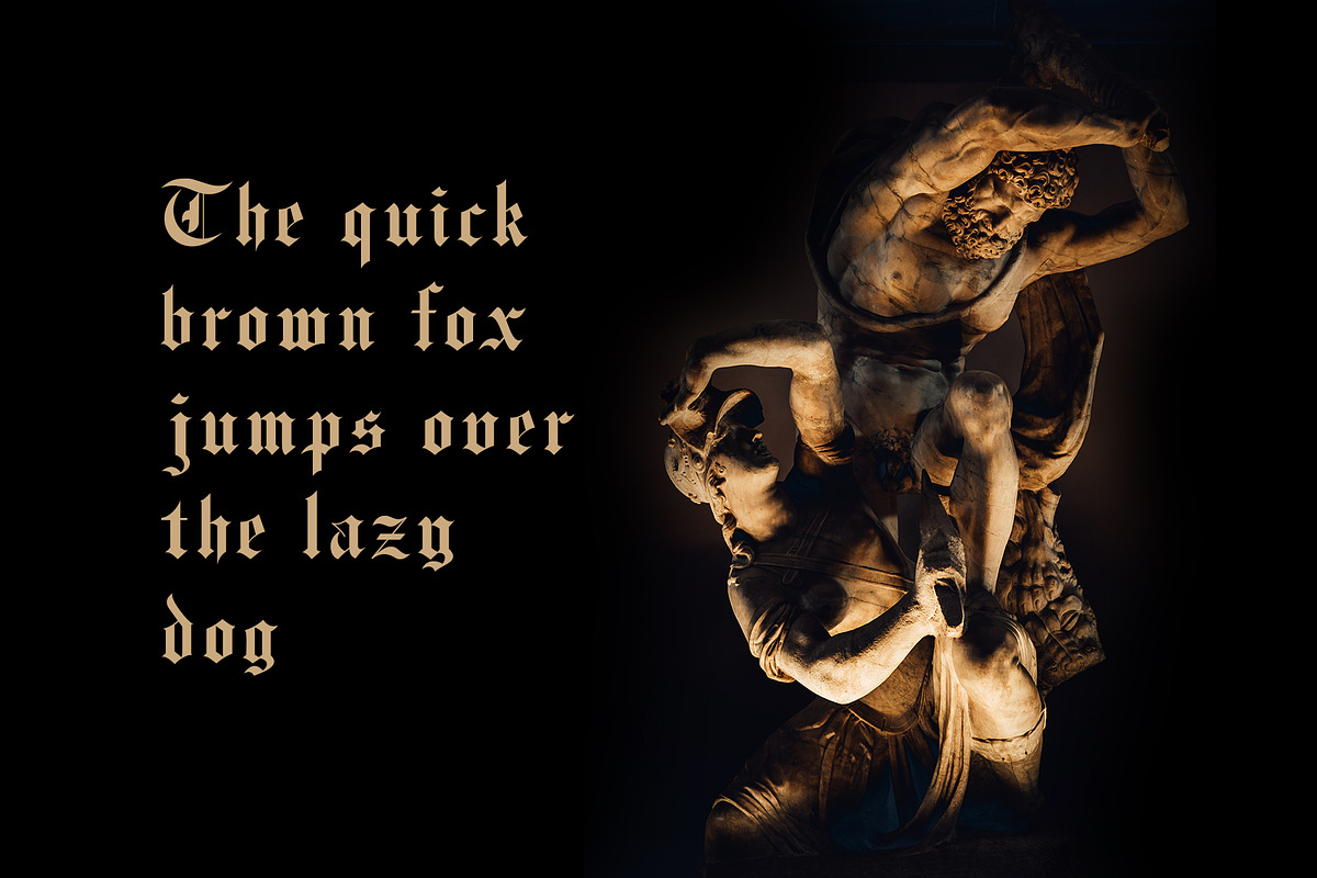 Fullerton typeface font, a Blackletter Font by Emyself Design