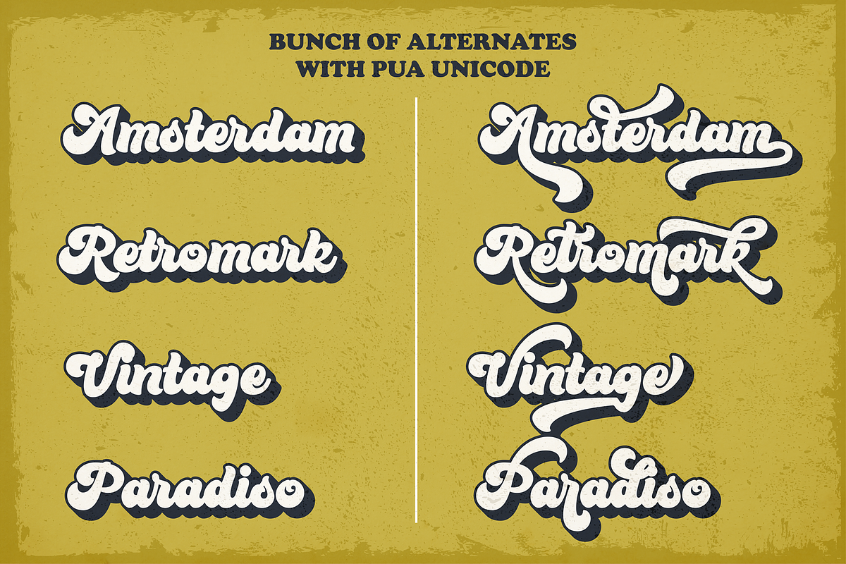 Bratsy Script - Layered Retro Font, a Script Font by figuree studio