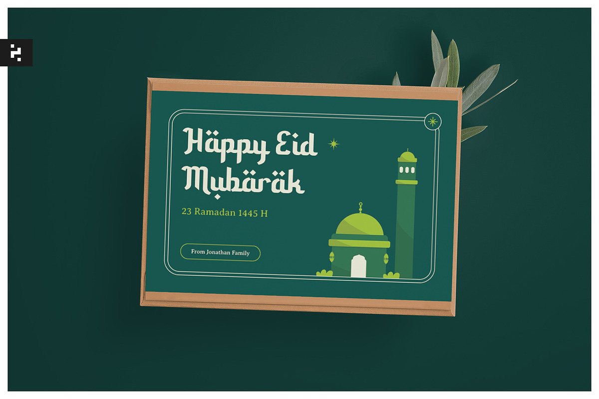 Happy Eid Greeting Card, a Card Template by Neermana