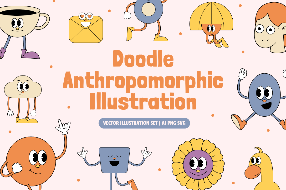 Doodle Anthropomorphic Illustration | Creative Market