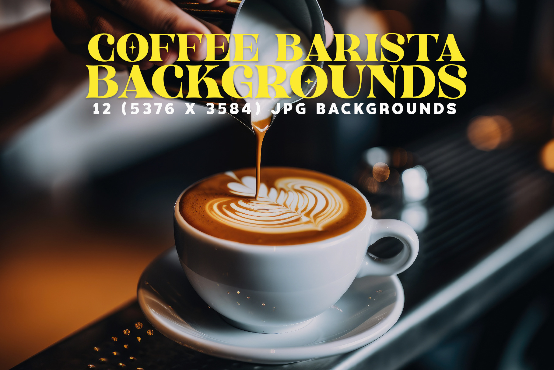 12 Barista Making Coffee Backgrounds, a Background Graphic by HipFonts
