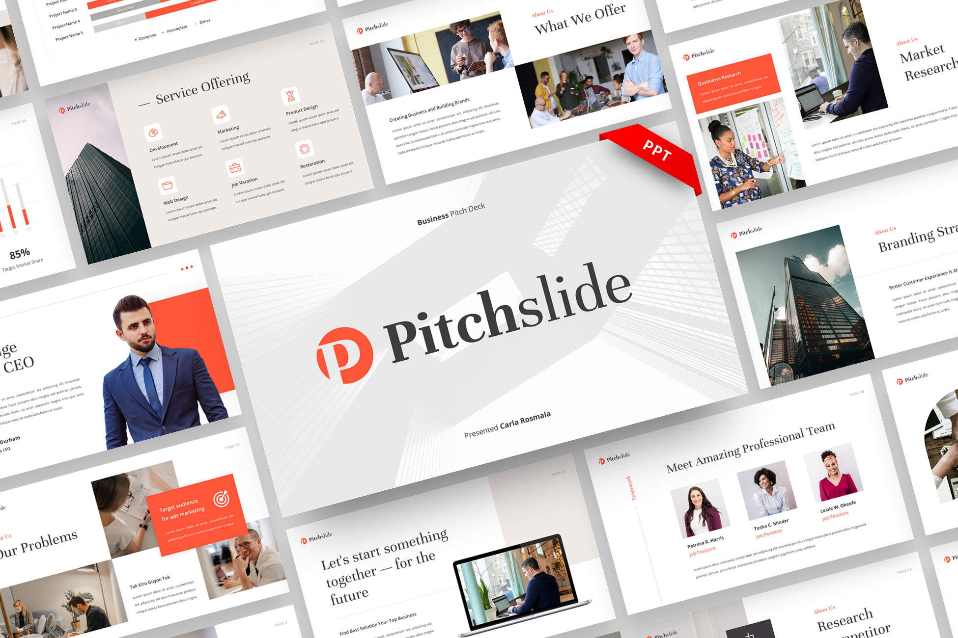Pitchslide - PowerPoint, a Presentation Template by YossyOneStd
