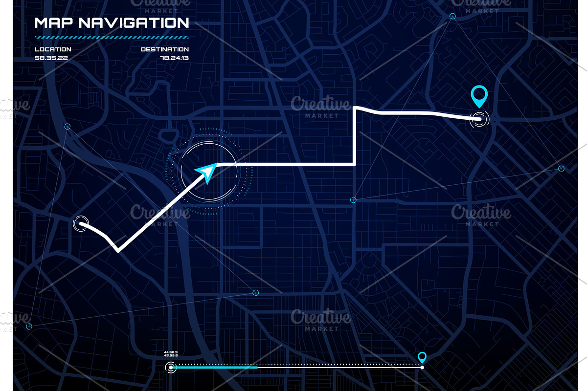 City map navigation interface, a Technology Illustration by Vector ...