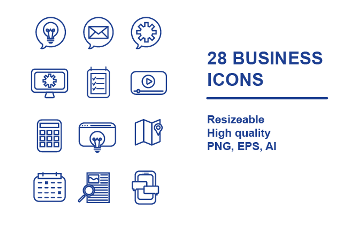28 BUSINESS ICONS, an Outline Icon by maudemilie