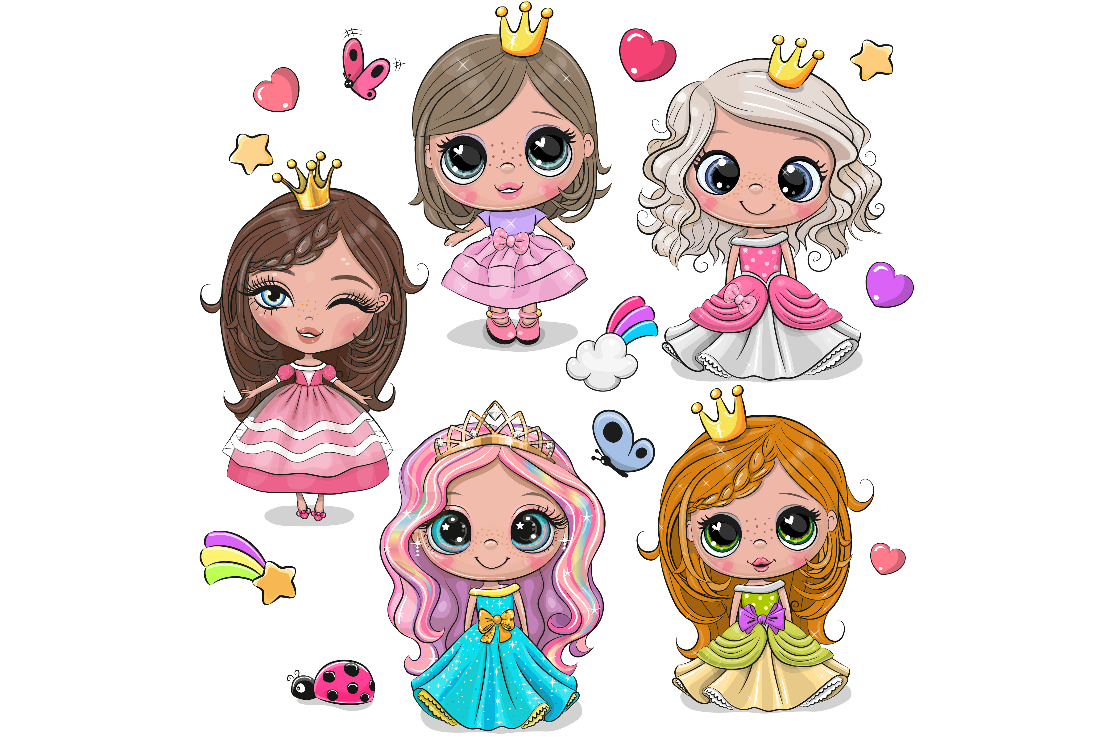 Set of Cute Little Princesses, a Person Illustration by Regina Art ...