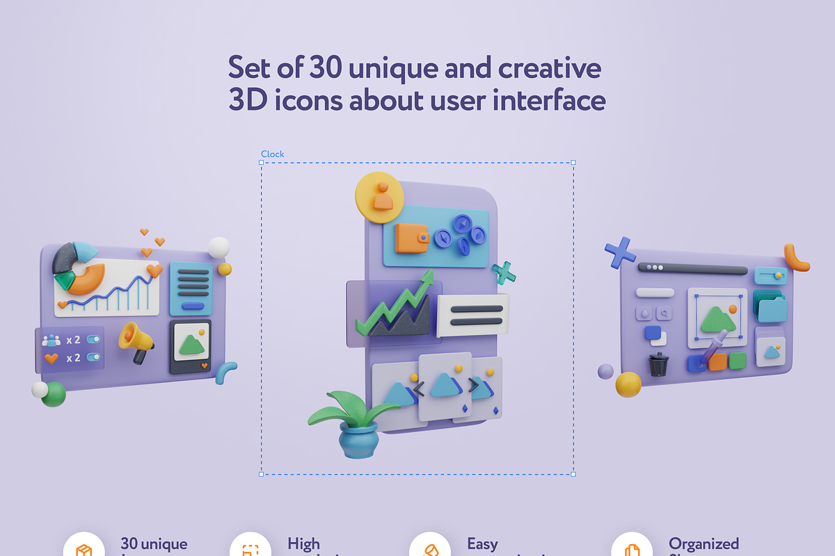 Destly Interface 3D Icons