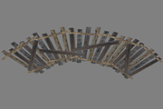 Wood_Bridge_Curve_Left_2, an Architecture 3D Model by 2dawngames