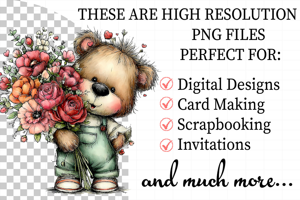 Valentine Teddy Bear Clipart Bundle, an Illustration by Daily.Designs
