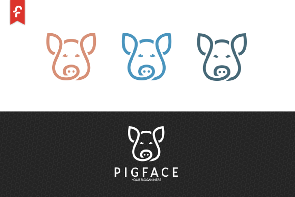 Pig Face Logo, a Branding & Logo Template by ft.studio