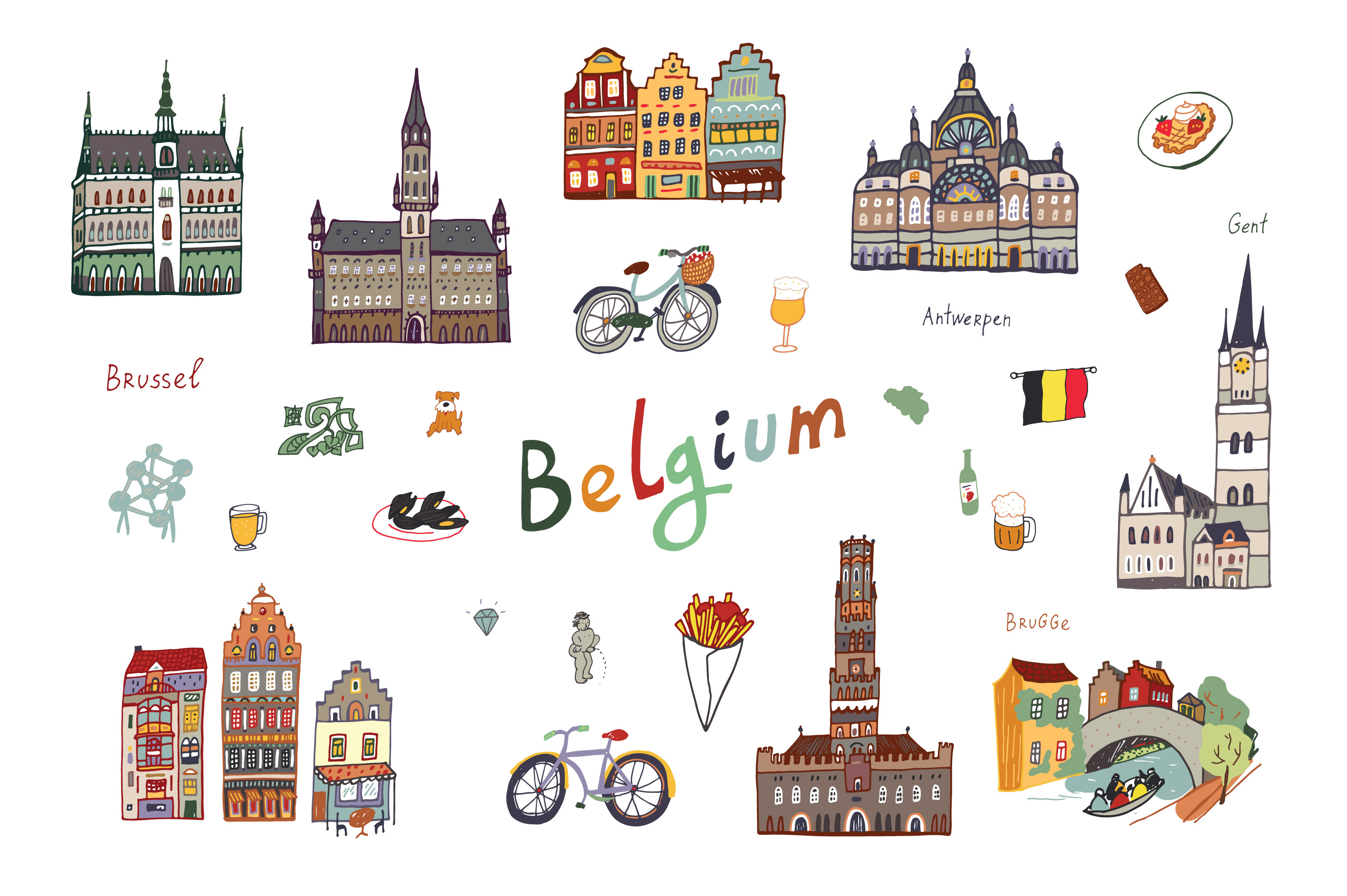 Belgium | Decorative Illustrations ~ Creative Market