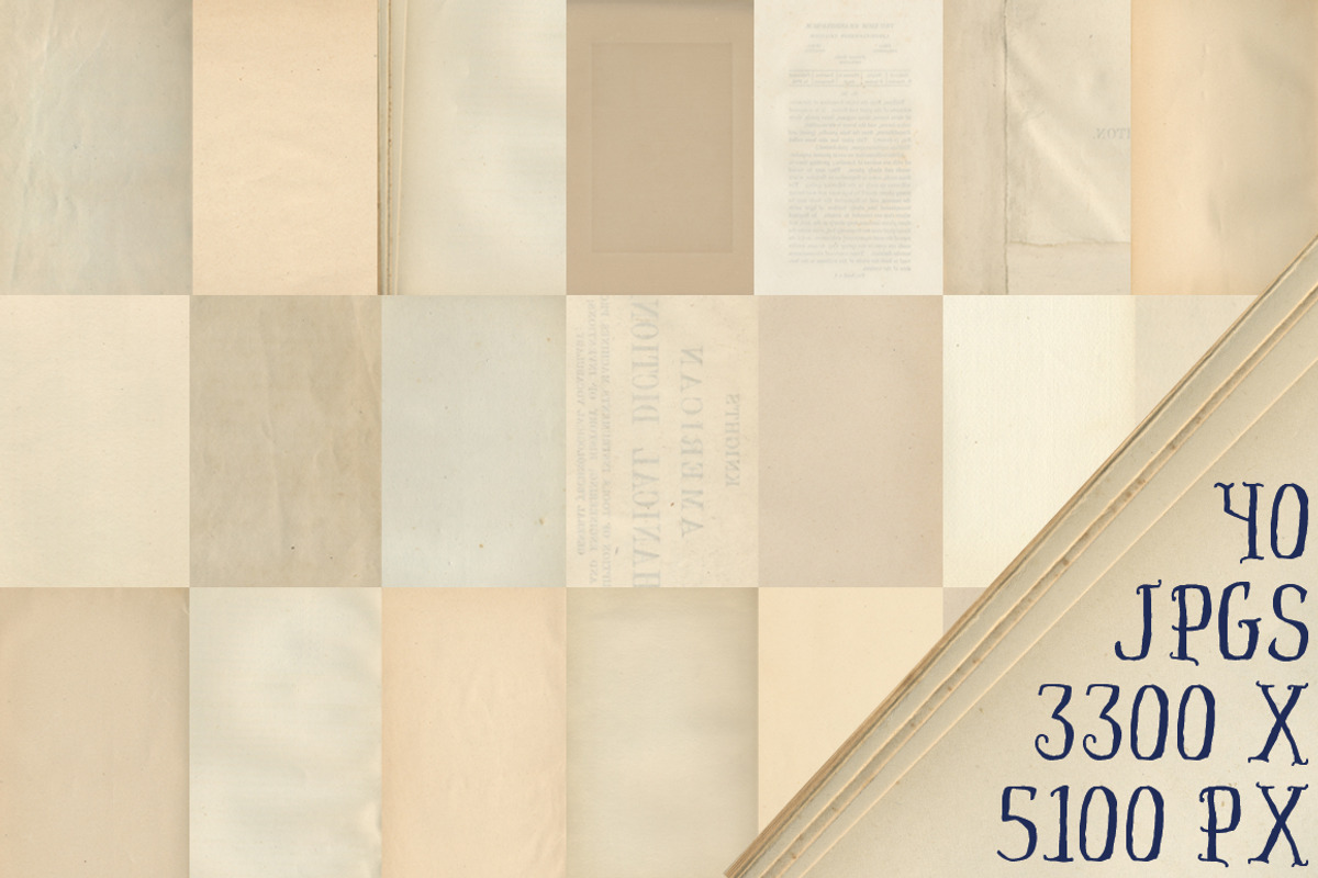 1800s Paper Pack 40 Hi-Res JPGs, a Texture Graphic by Piddix Archives