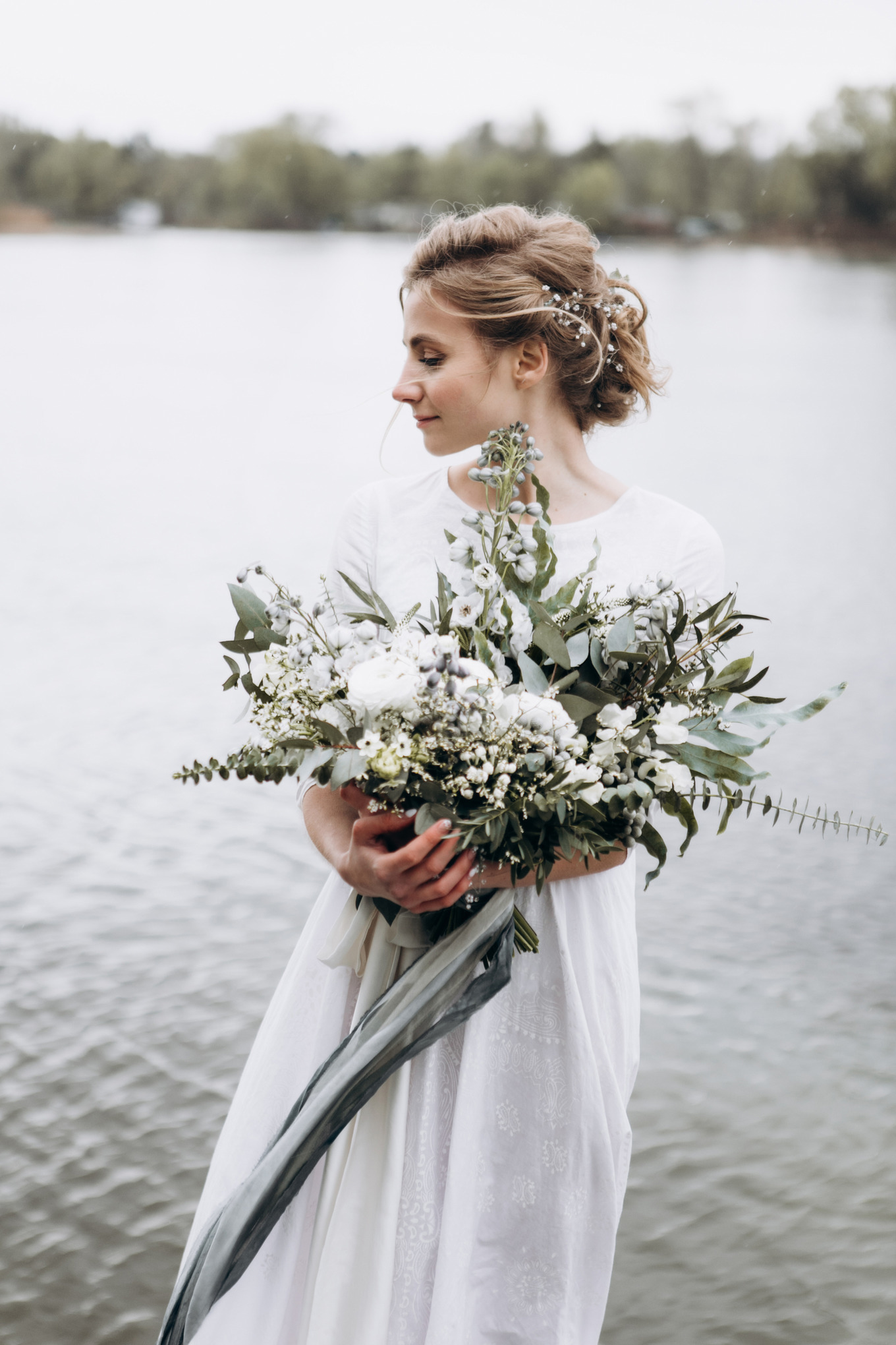 Beautiful bride with wedding flowers featuring bride, wedding flowers ...