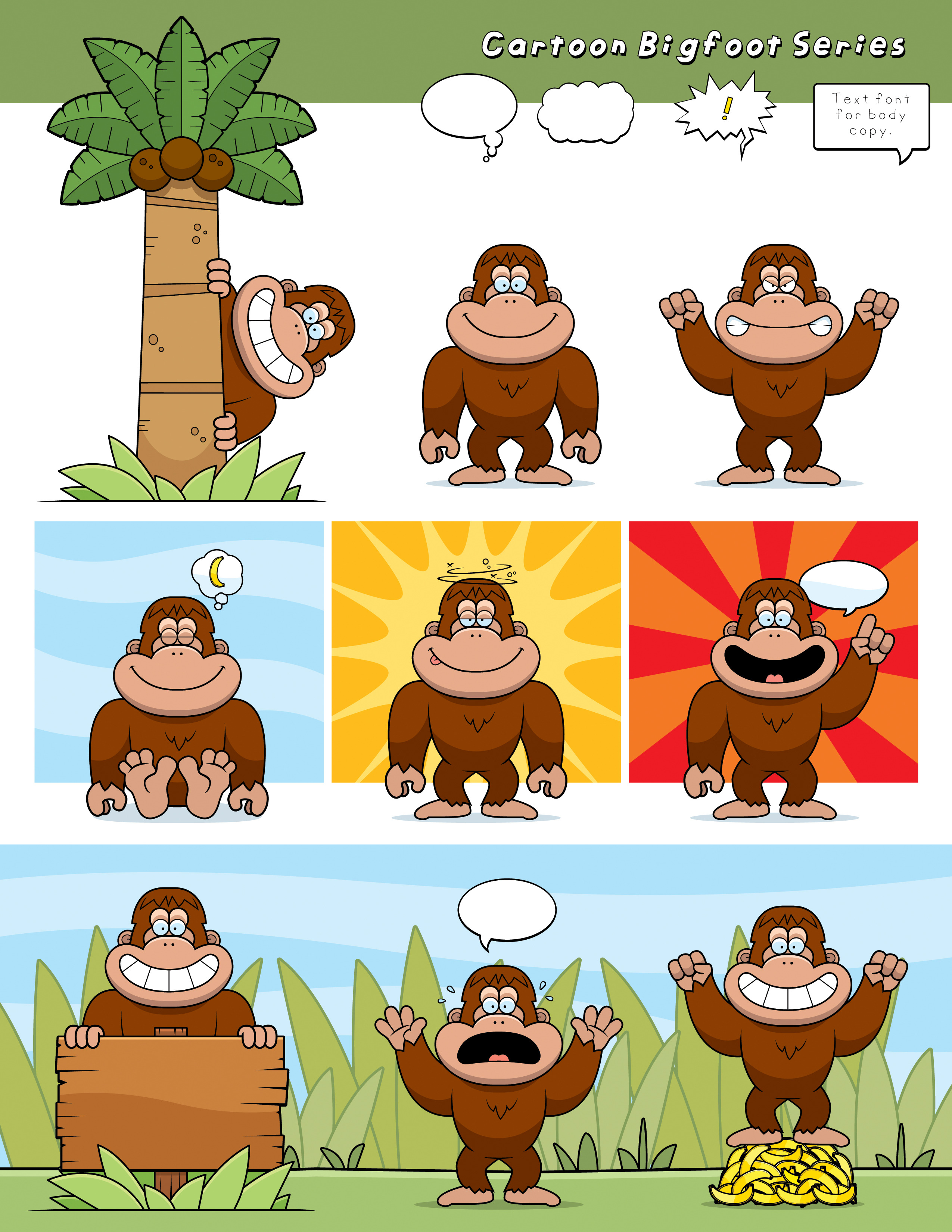 Cartoon Bigfoot Series, a Graphic by cthoman